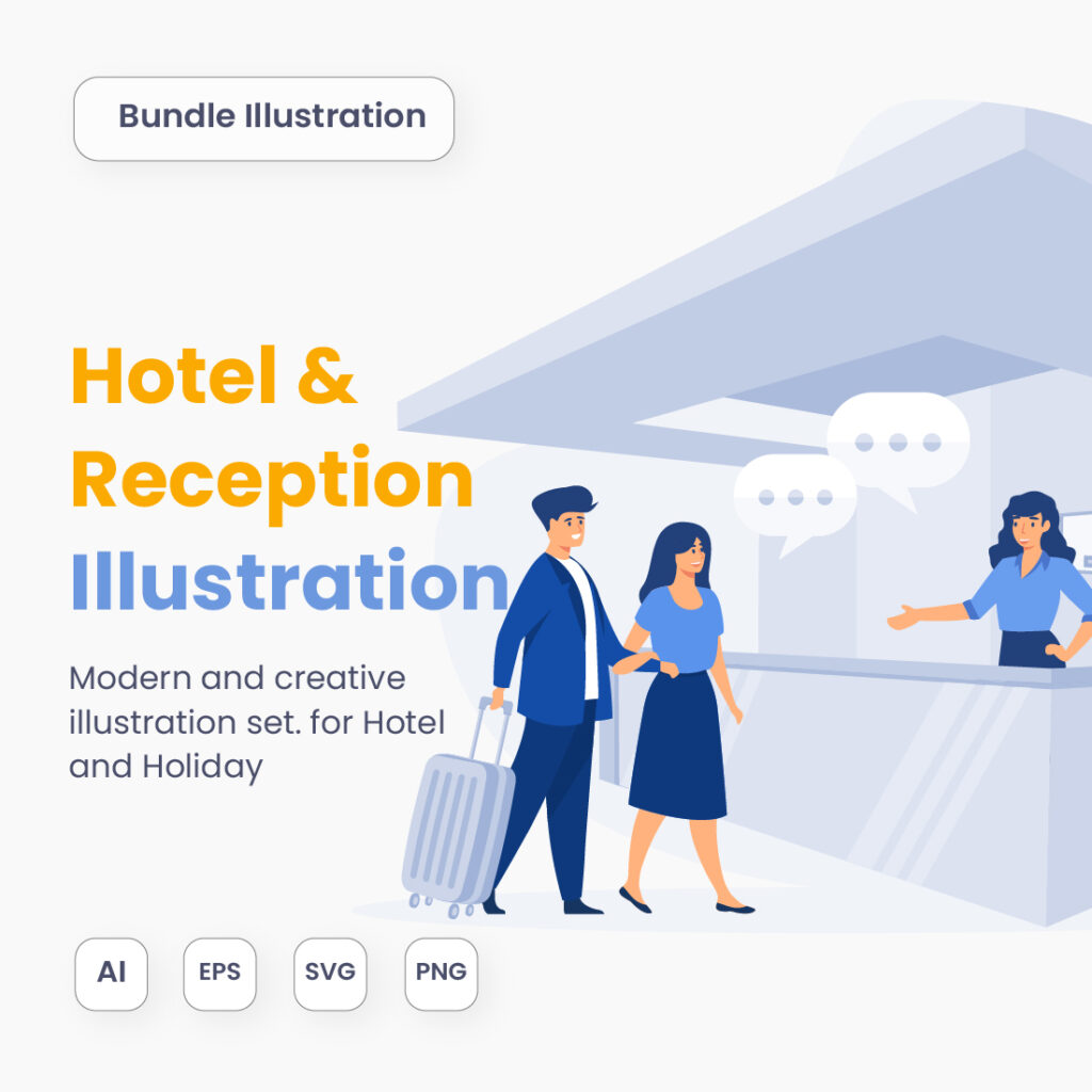 Illustration of Hotel Reception & Service - MasterBundles
