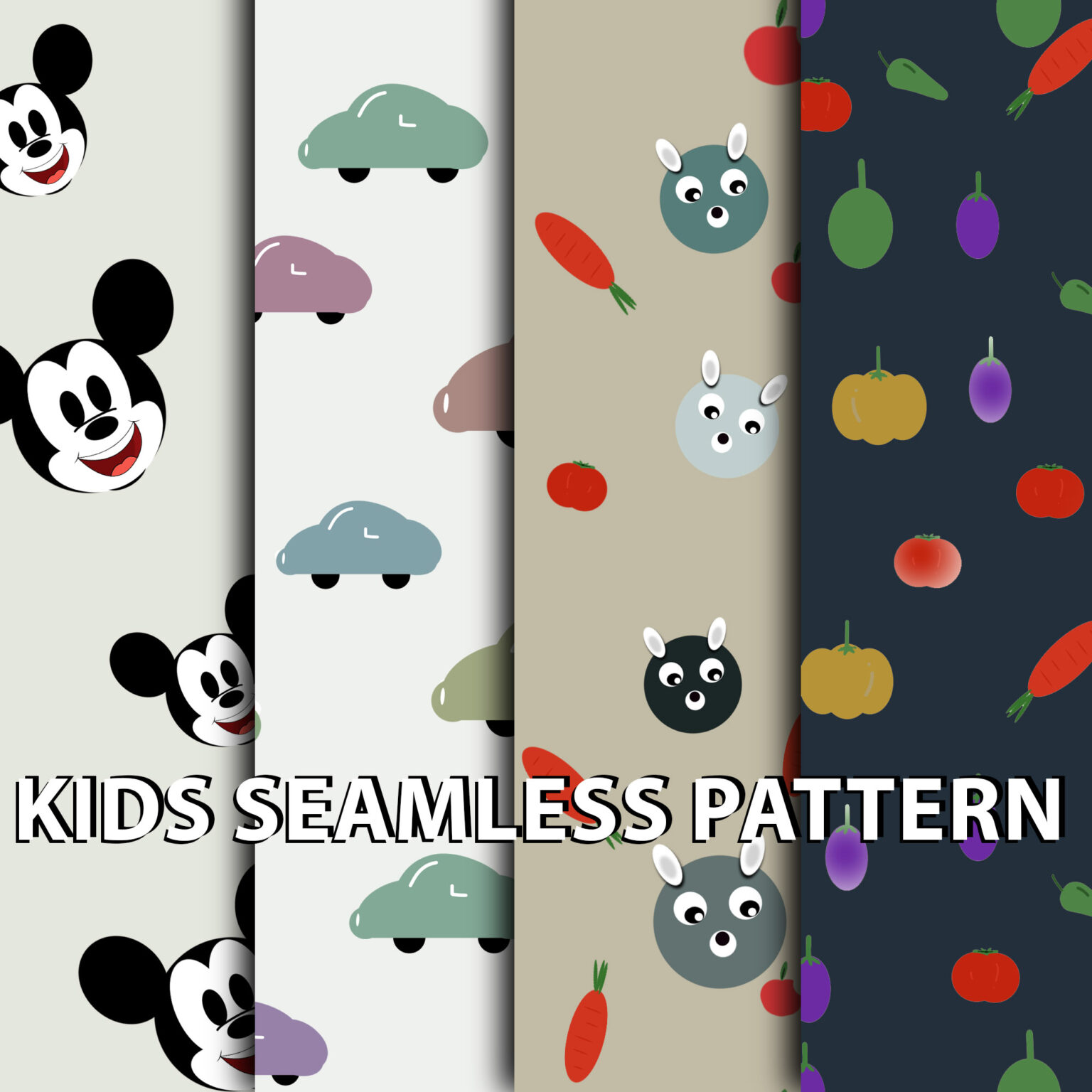 seamless patterns for kids room decoration - MasterBundles