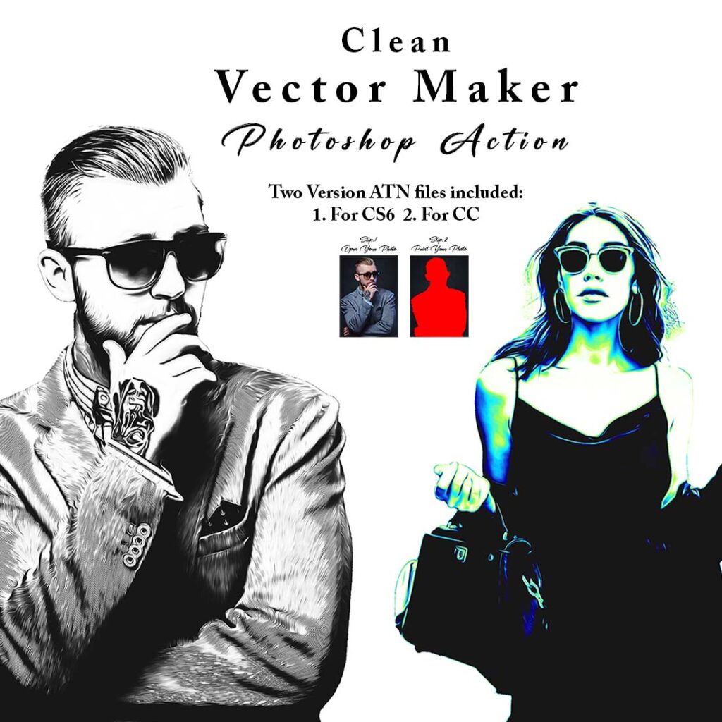 Clean Vector Maker Photoshop Action - MasterBundles