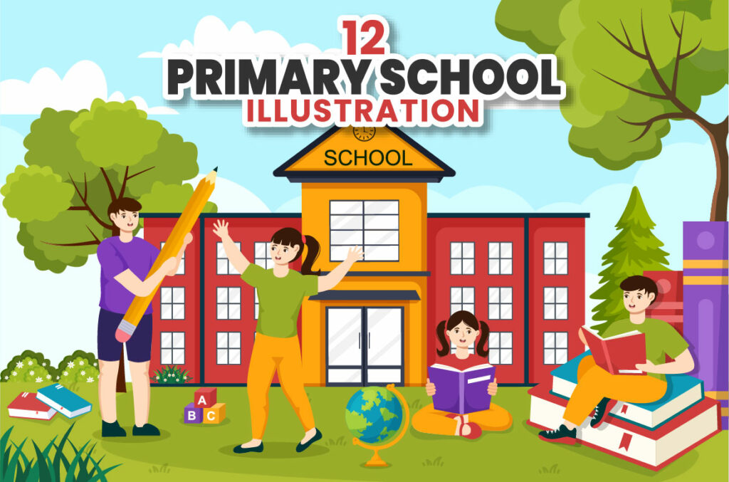 12 Primary School Illustration - MasterBundles