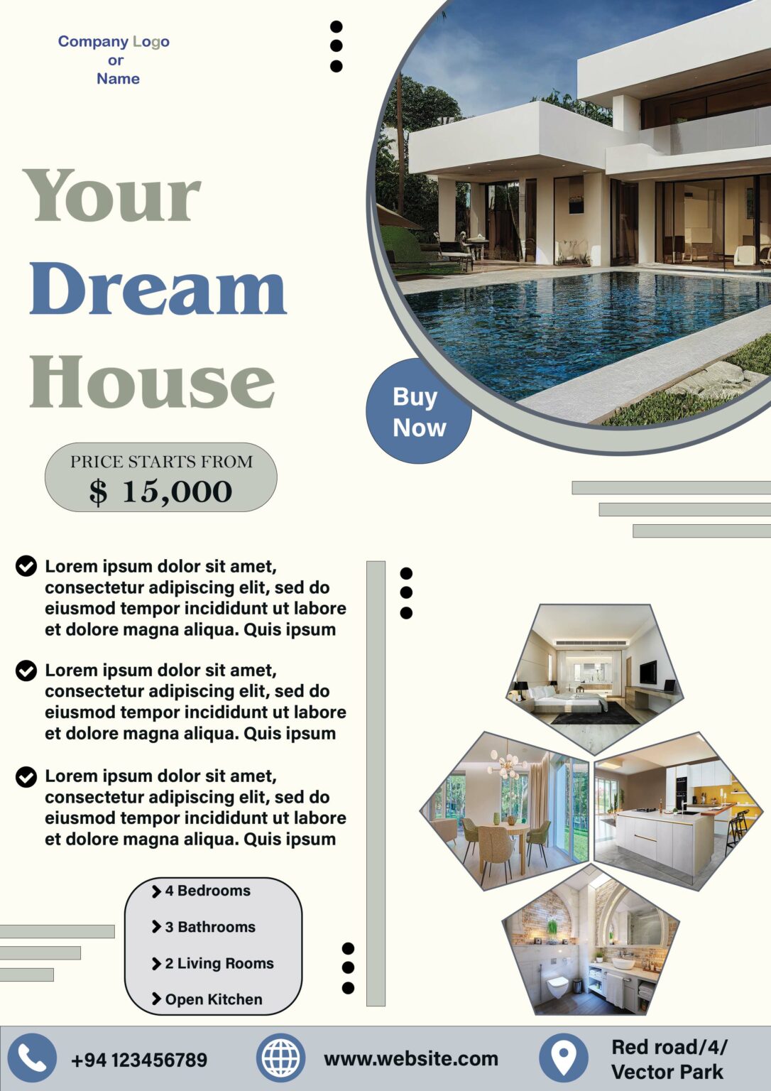 Professional, clean and modern Real estate flyer - MasterBundles