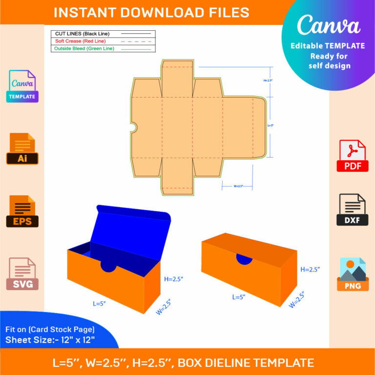 Rectangular Box SVG, Box Dieline Template - MasterBundles