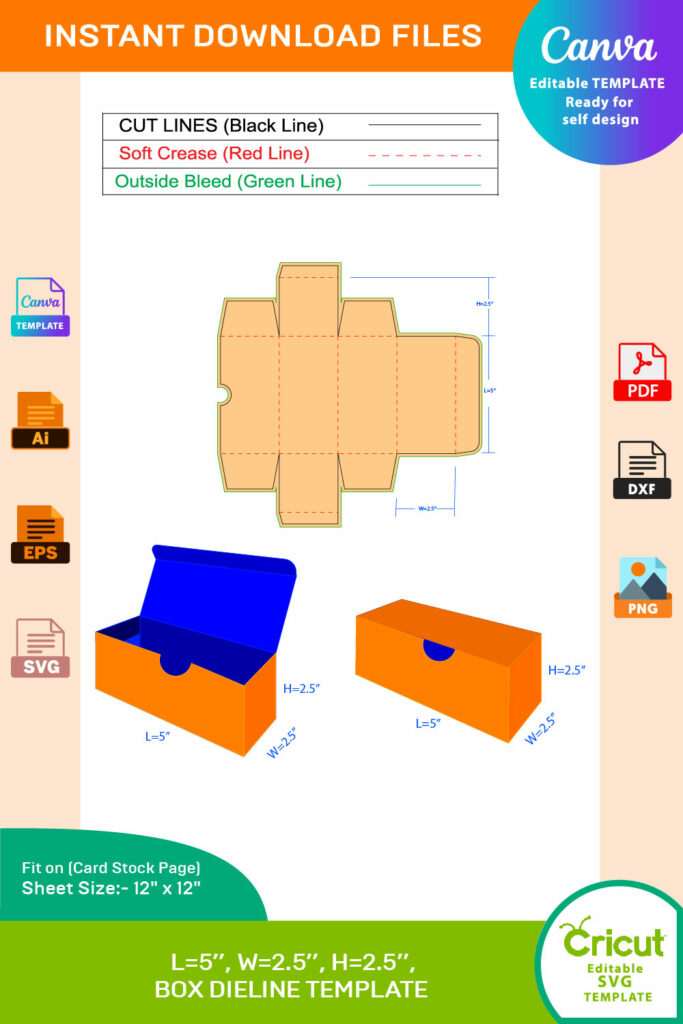 Rectangular Box SVG, Box Dieline Template - MasterBundles