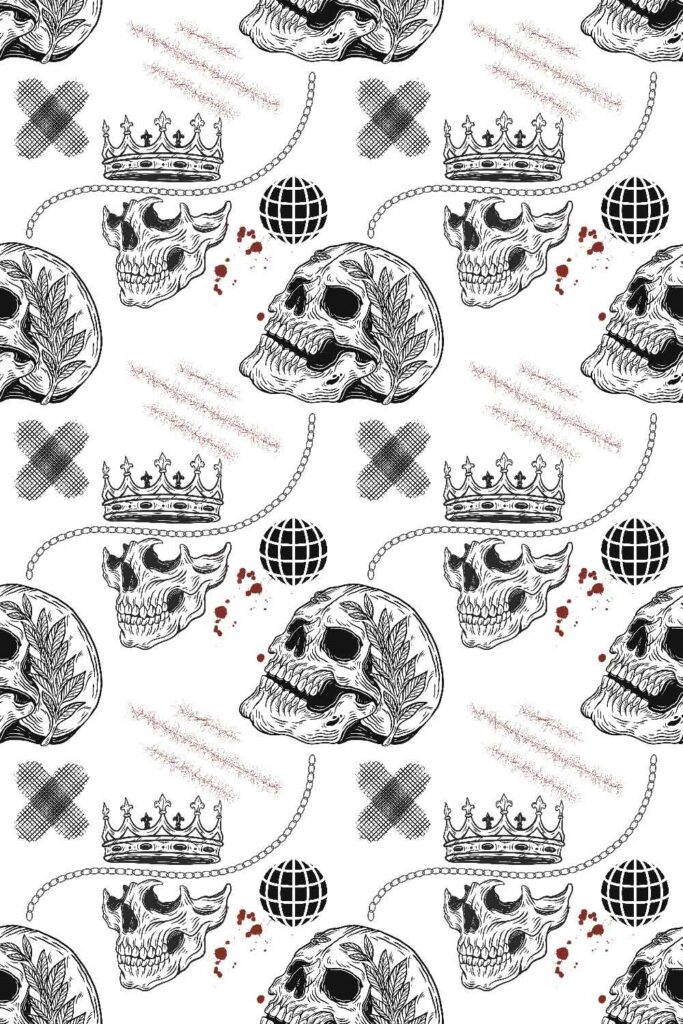 SkullSculpt New Edition in White: Premium Seamless Patterns for Stylish ...