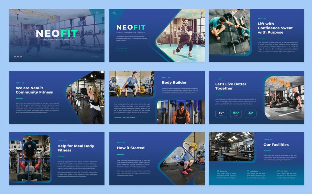 NeoFit-Fitness PowerPoint Template - MasterBundles