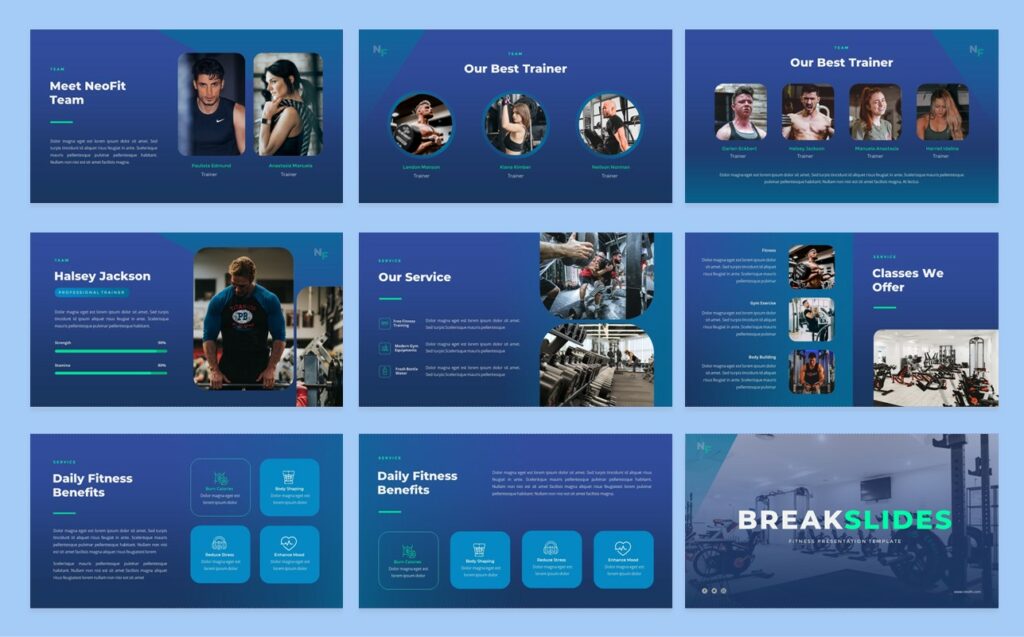 NeoFit-Fitness Google Slides Template - MasterBundles