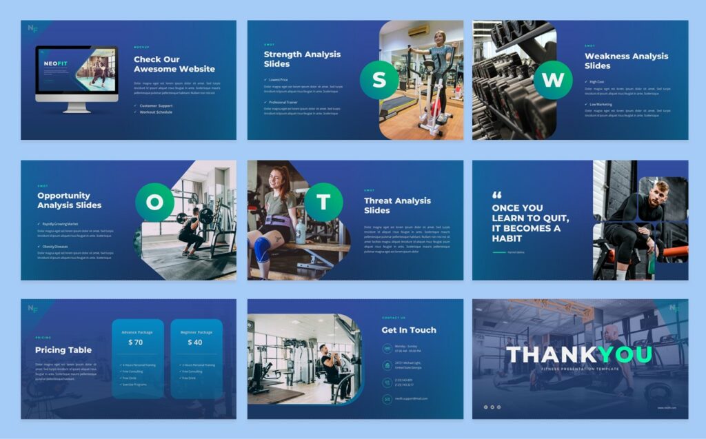 NeoFit-Fitness Google Slides Template - MasterBundles