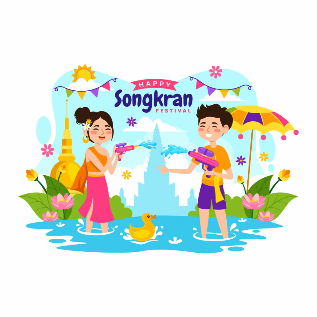 12 Songkran Festival Day Illustration - MasterBundles