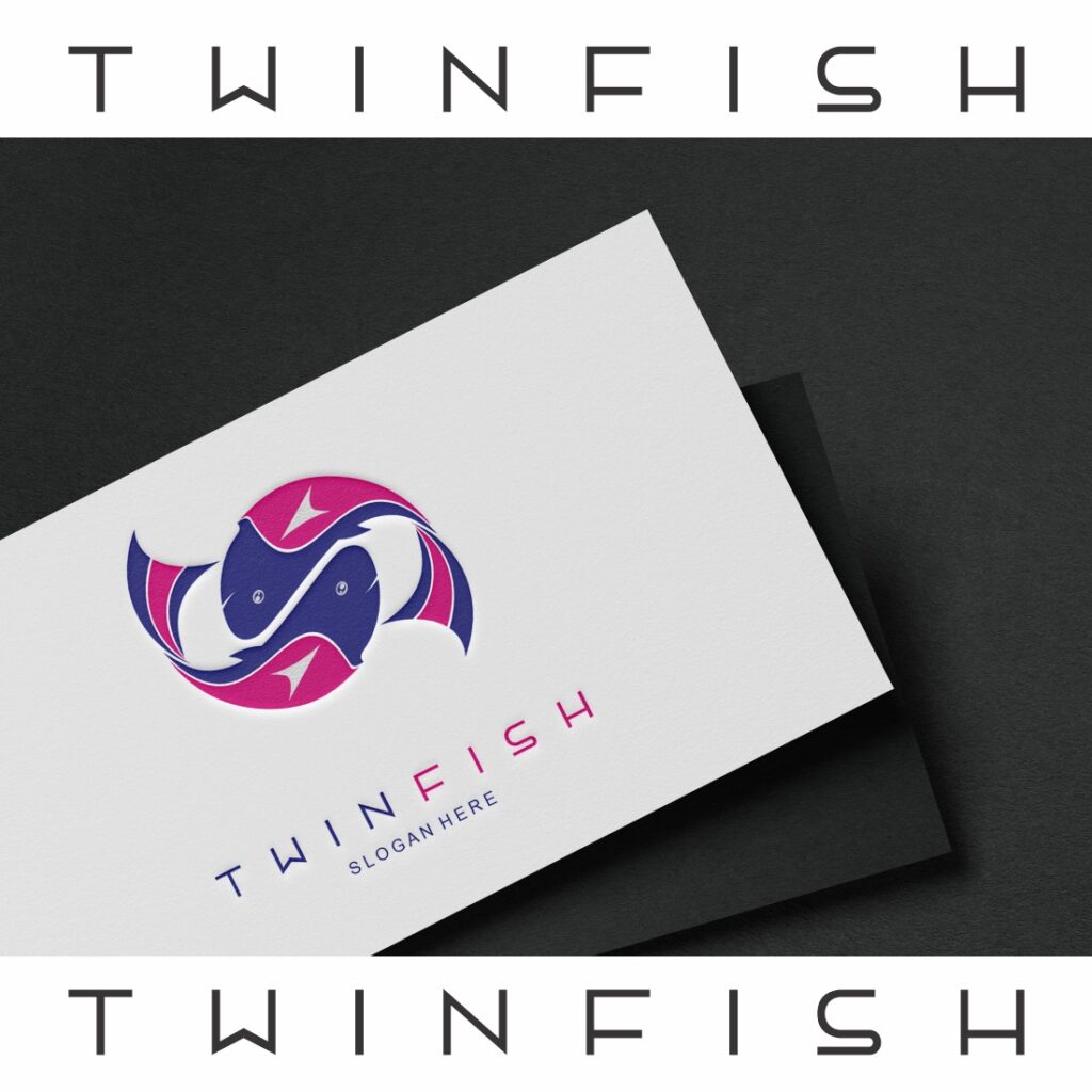 Modern Twin Fish Logo - MasterBundles