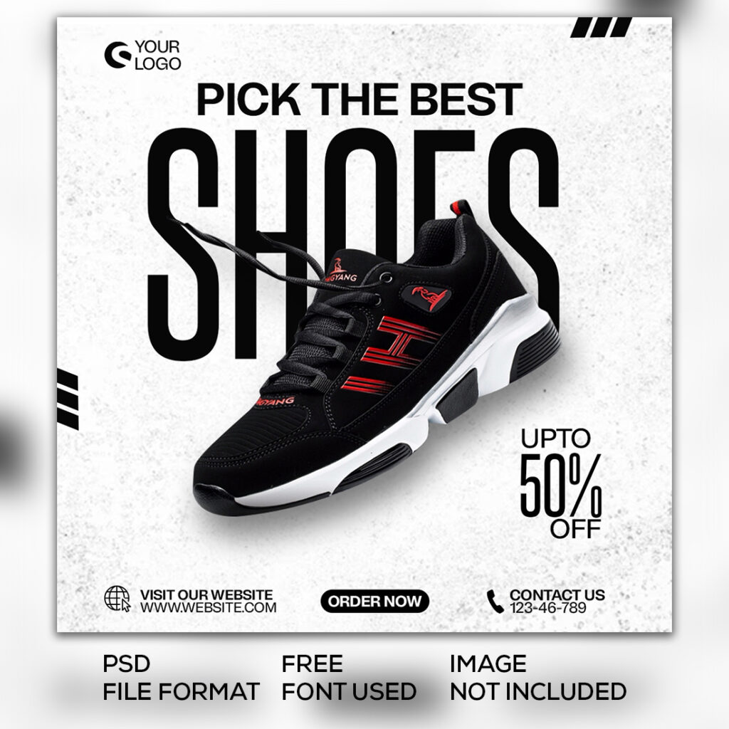 Shoes Post Design For Instagram and Facebook - MasterBundles
