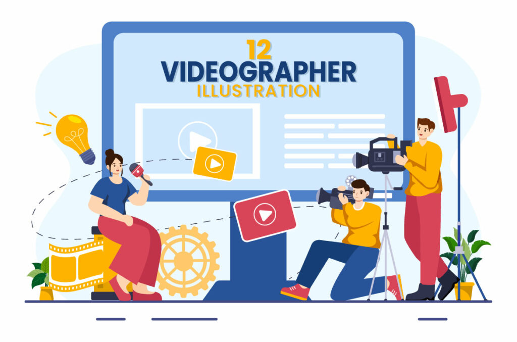 12 Videographer Illustration - MasterBundles