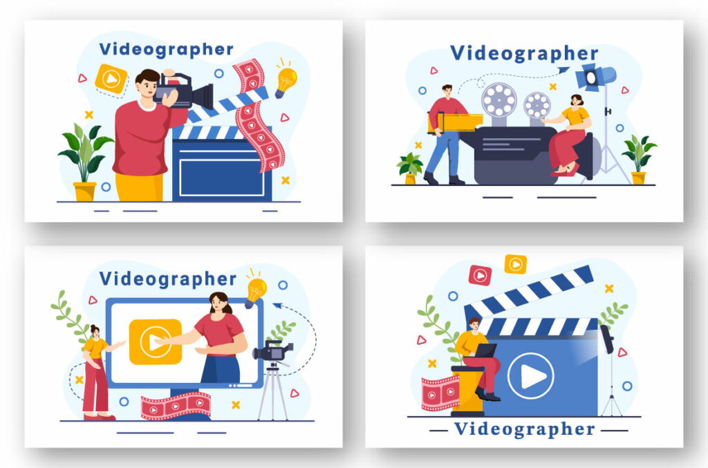 12 Videographer Illustration - MasterBundles