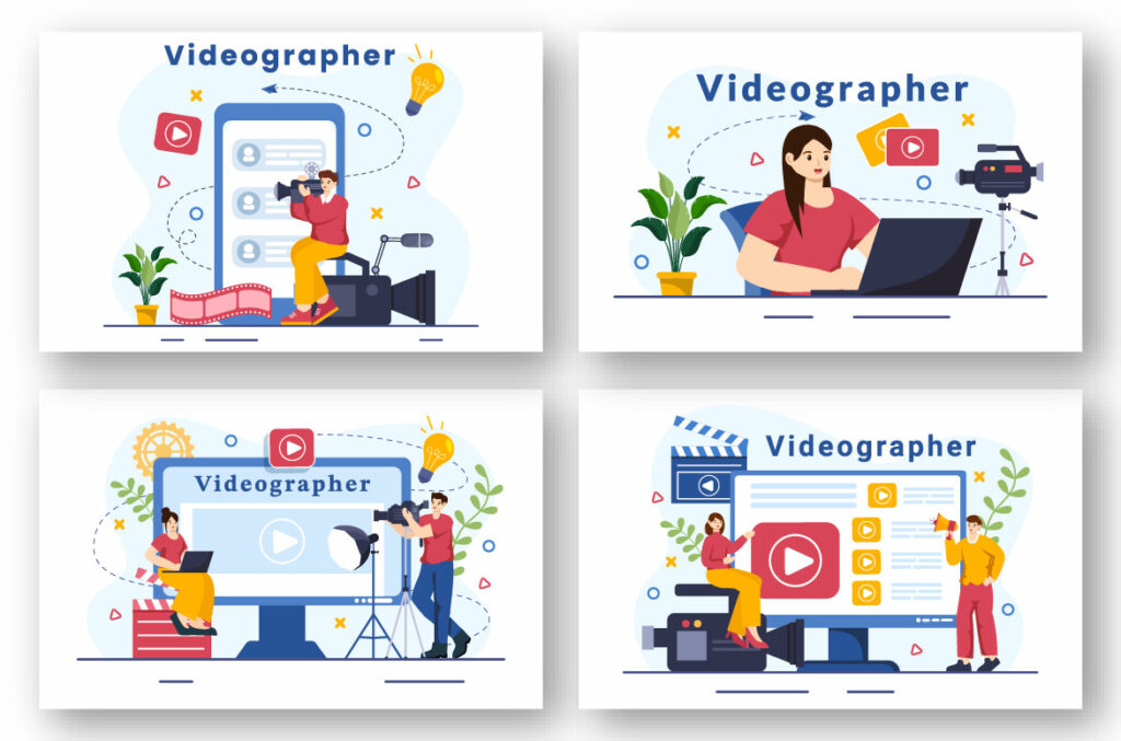 12 Videographer Illustration - MasterBundles