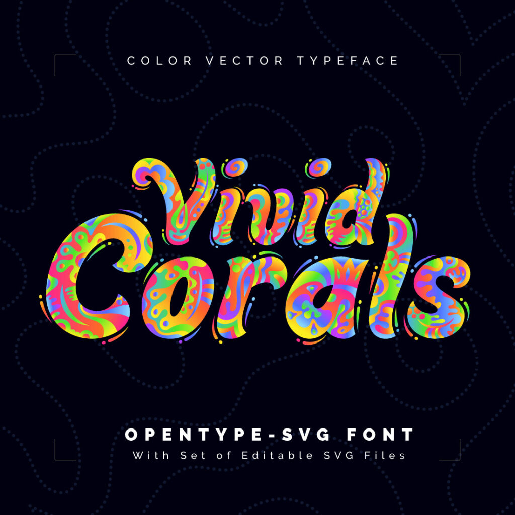 Vivid Corals — Color Vector Font - MasterBundles