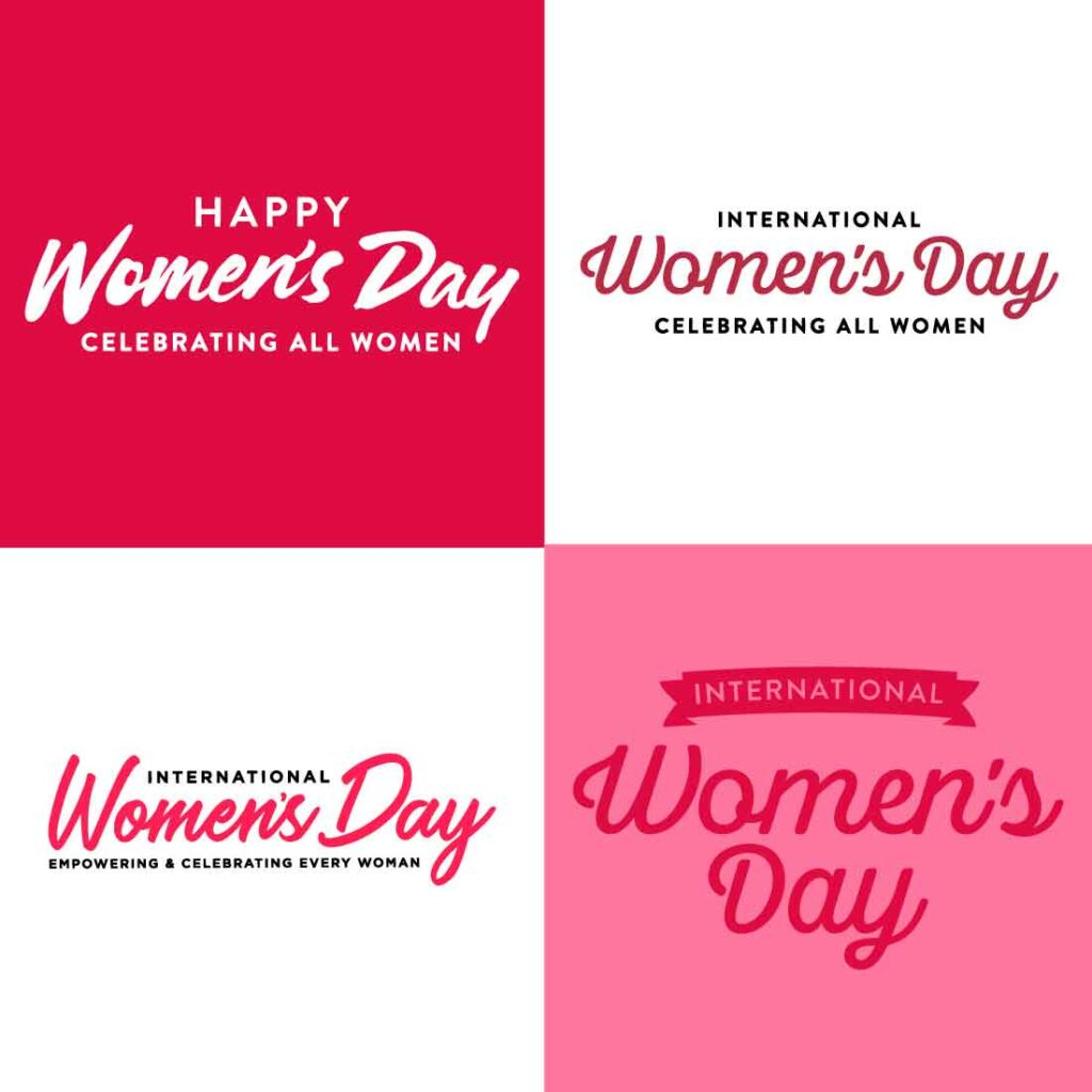 4 Bundle Women Day Text Title, Women day, vector women day typography ...