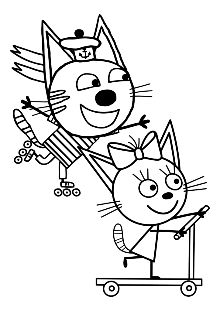 The Three Cats Coloring Book - MasterBundles