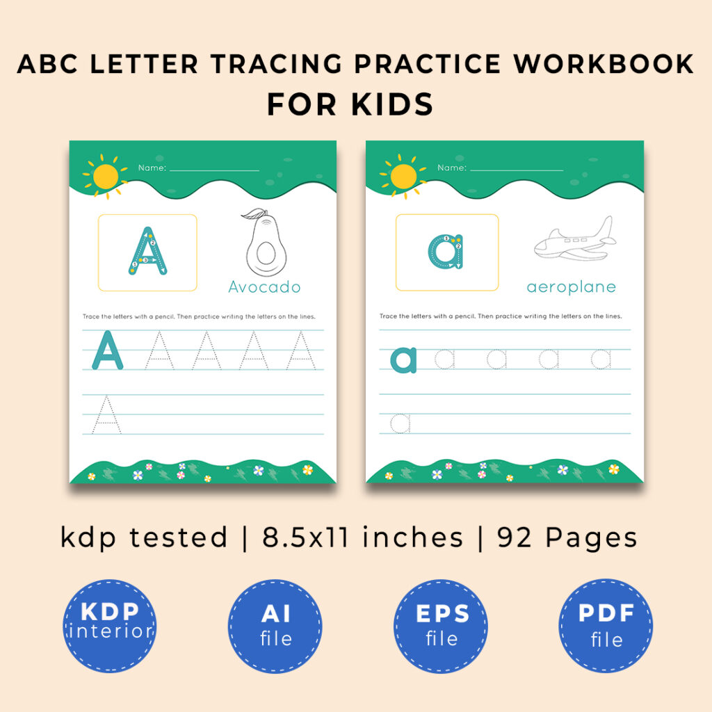 ABC Alphabet Letter Tracing Practice Workbook For Kids - MasterBundles