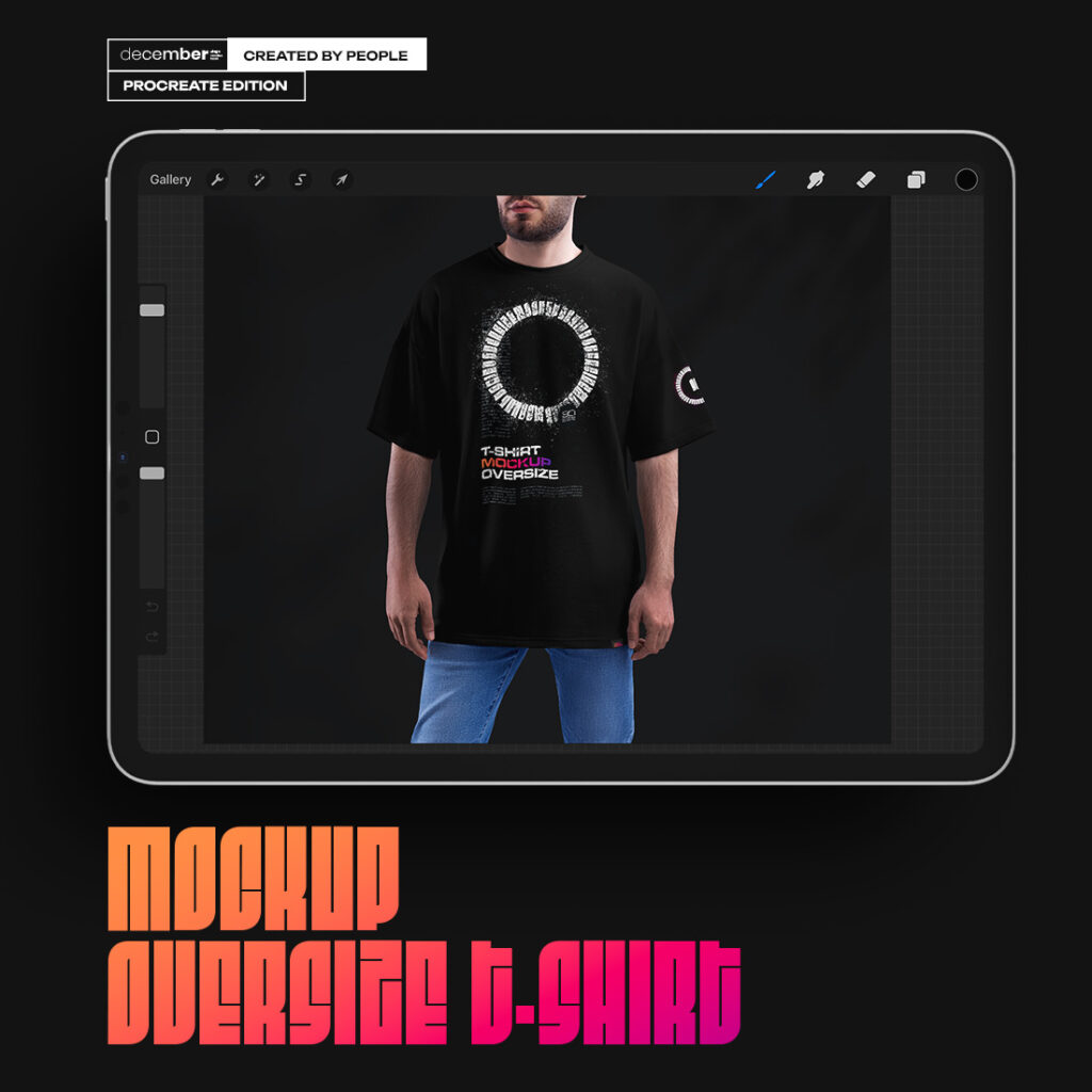 5 Mockups Oversize T-shirt for Procreate - MasterBundles