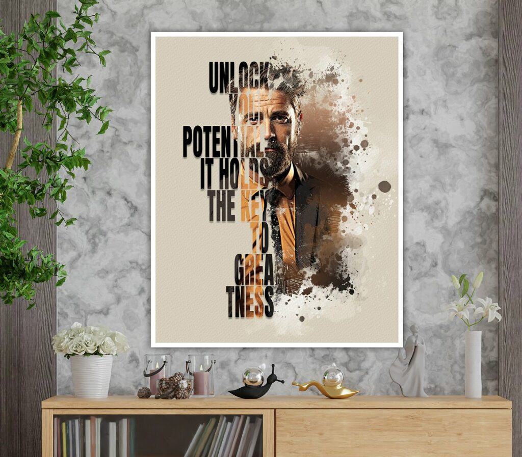 Text Masking Portrait Photo Painting - MasterBundles