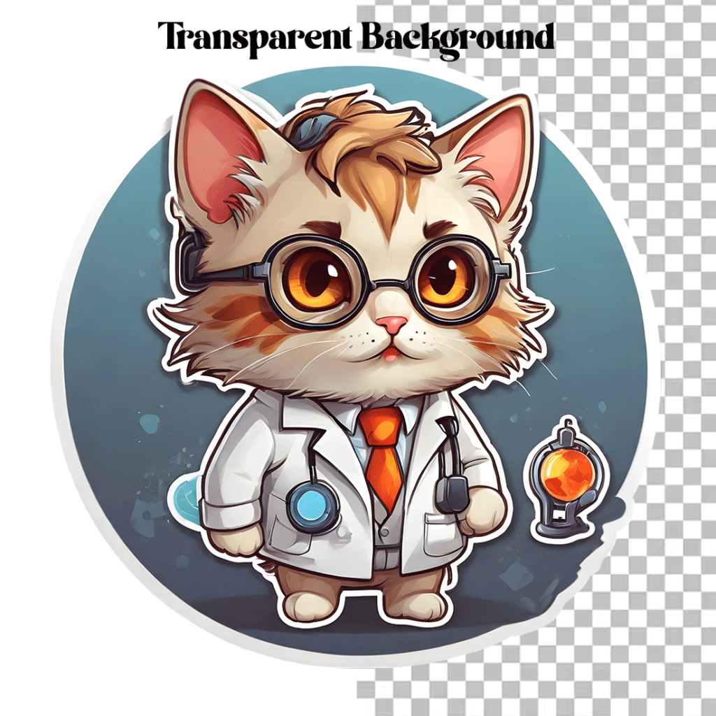 Cute Physicist Cat Stickers PNG’s - MasterBundles