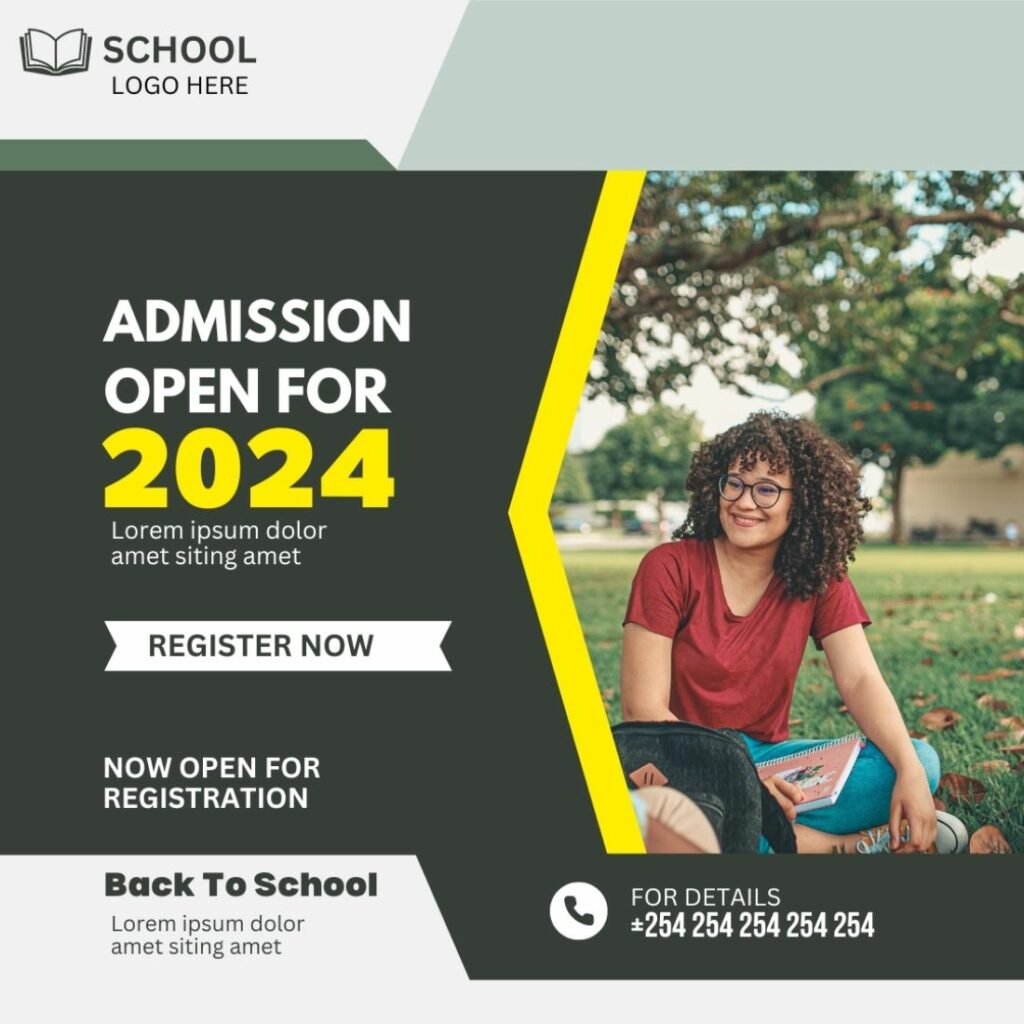 1 Instagram sized Canva School Admission Design Template Bundle – $4 ...