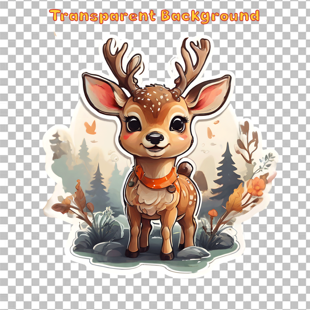 Cute Dear Sticker 3 PNG's - MasterBundles