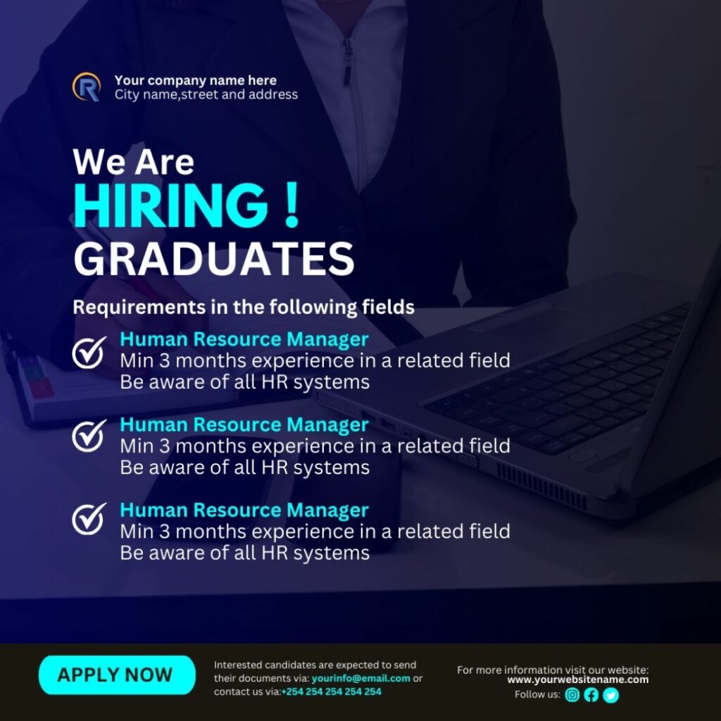 1 Instagram sized Canva Hiring Design Template Bundle - $4 - MasterBundles