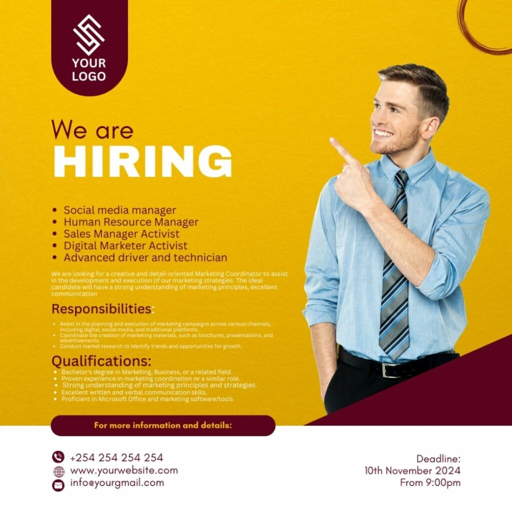 1 Instagram Sized Canva Hiring Design Template Bundle - $4 - MasterBundles