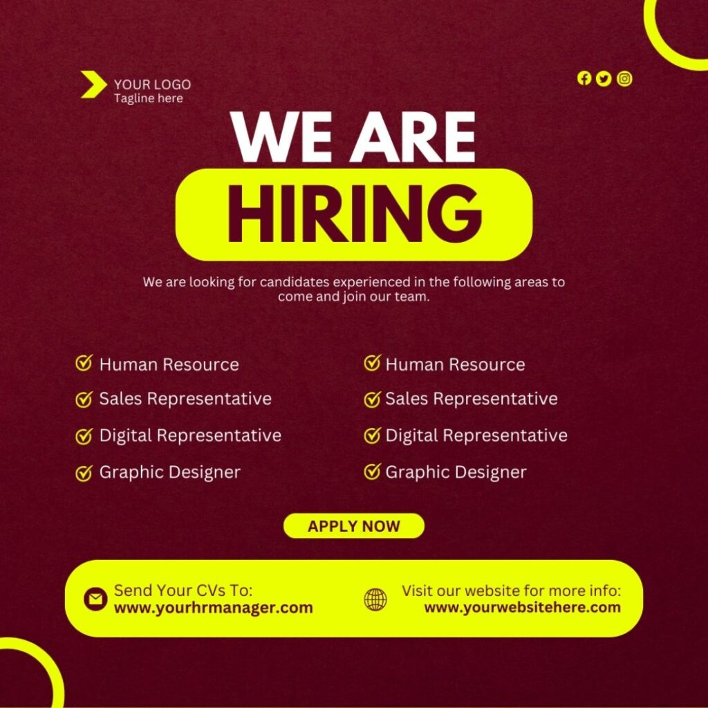 1 Instagram sized Canva Hiring Design Template Bundle - $4 - MasterBundles