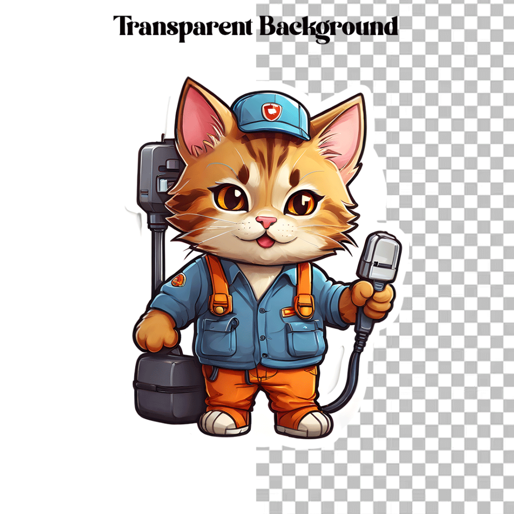 Cute Electrician Cat Stickers PNG’s - MasterBundles