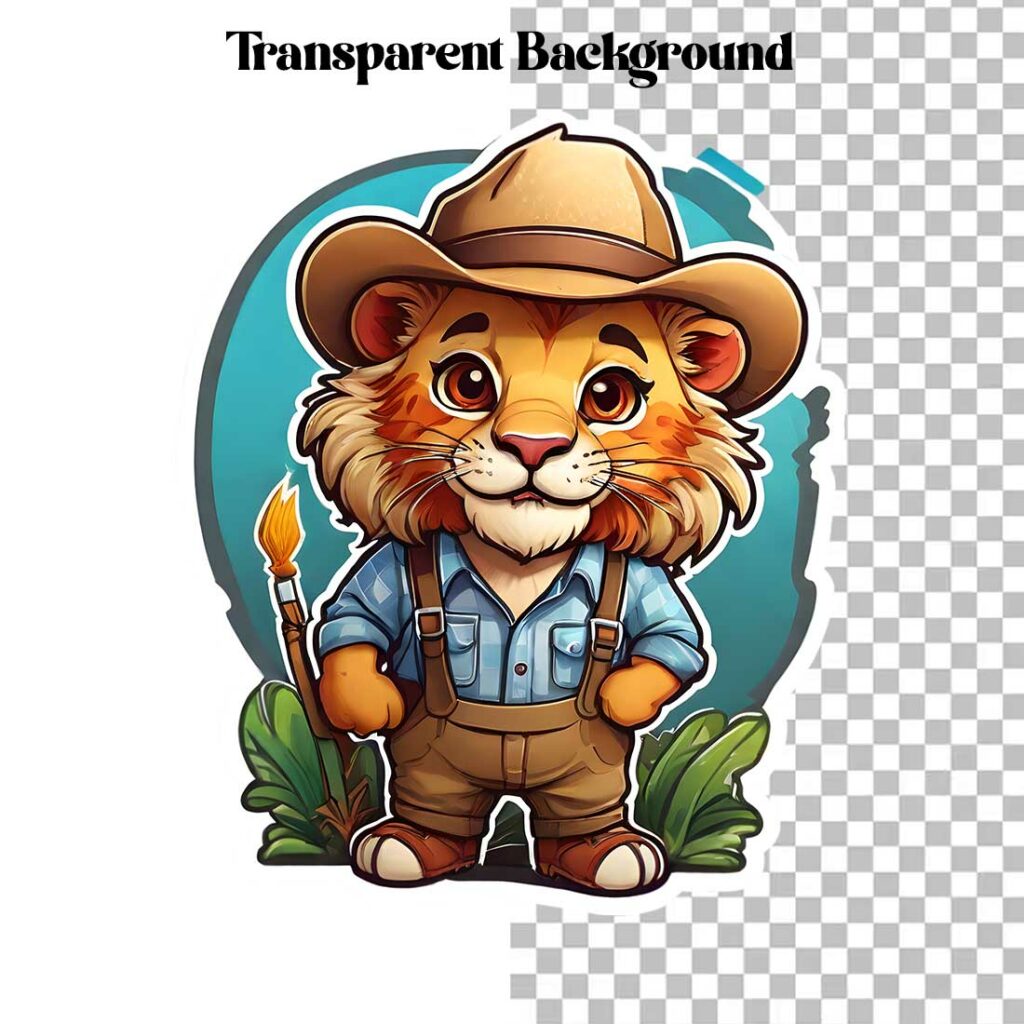 Cute Farmer Lion Stickers PNG’s - MasterBundles
