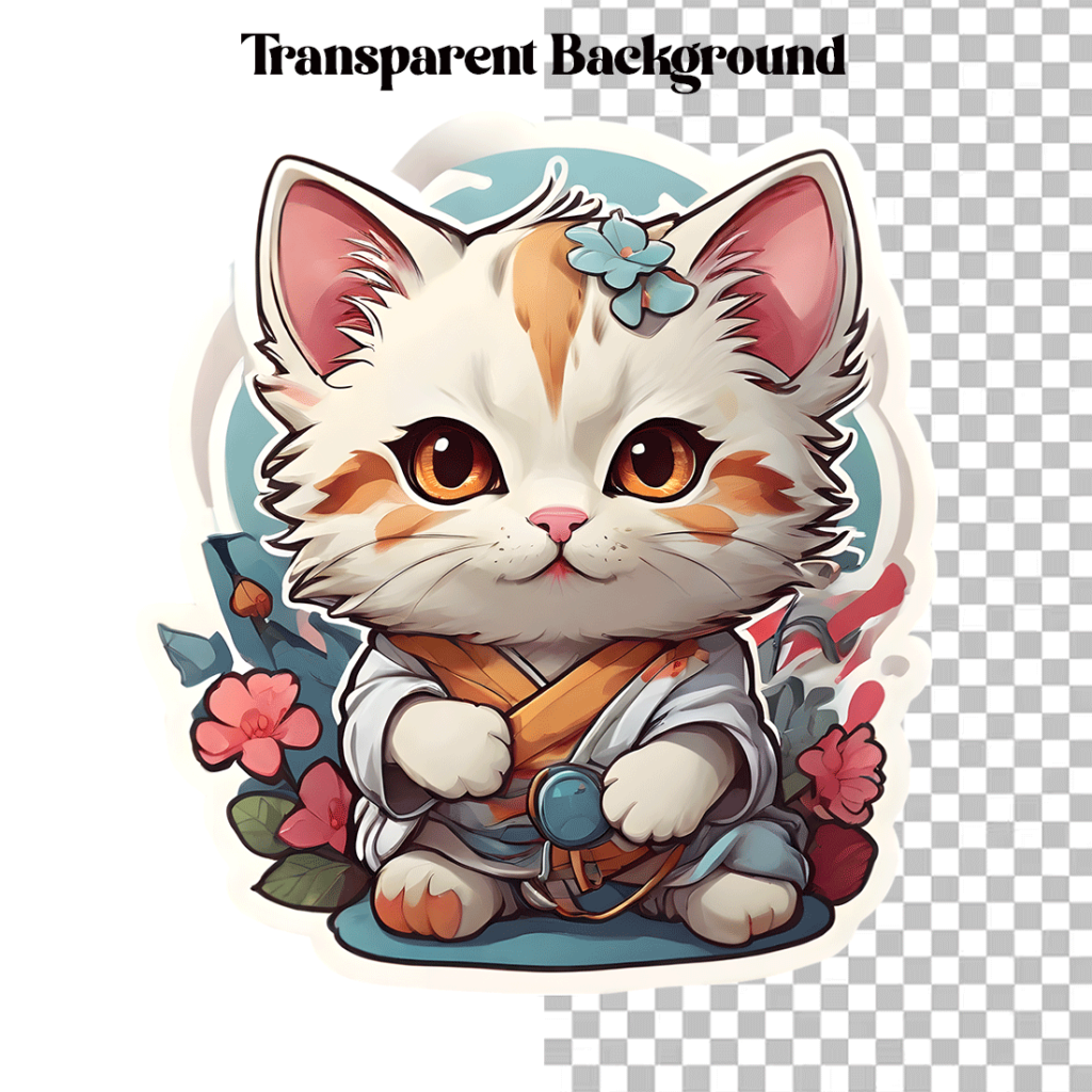 Cute Japanese Cultural Cat Stickers PNG’s - MasterBundles