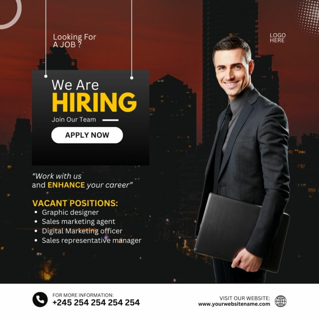 1 Instagram sized Canva Hiring Design Template Bundle - $4 - MasterBundles