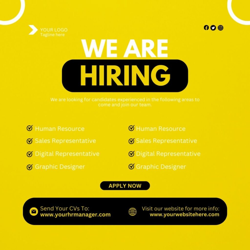 1 Instagram sized Canva Hiring Design Template Bundle - $4 - MasterBundles