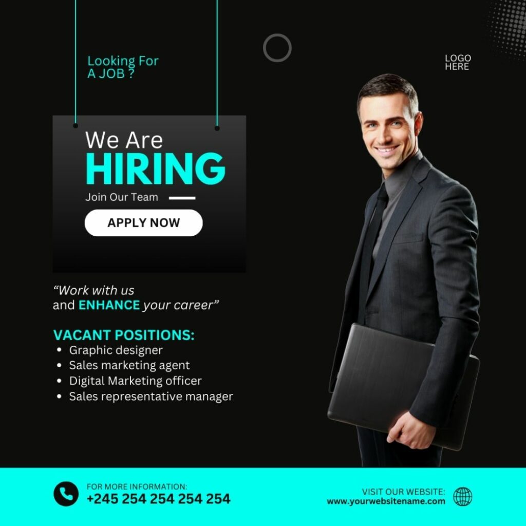 1 Instagram sized Canva Hiring Design Template Bundle - $4 - MasterBundles