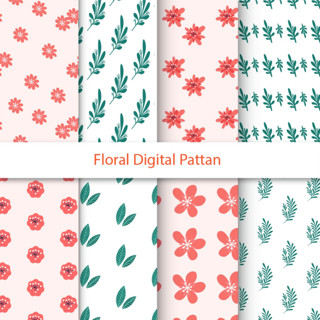 Floral Digital pattern. - MasterBundles