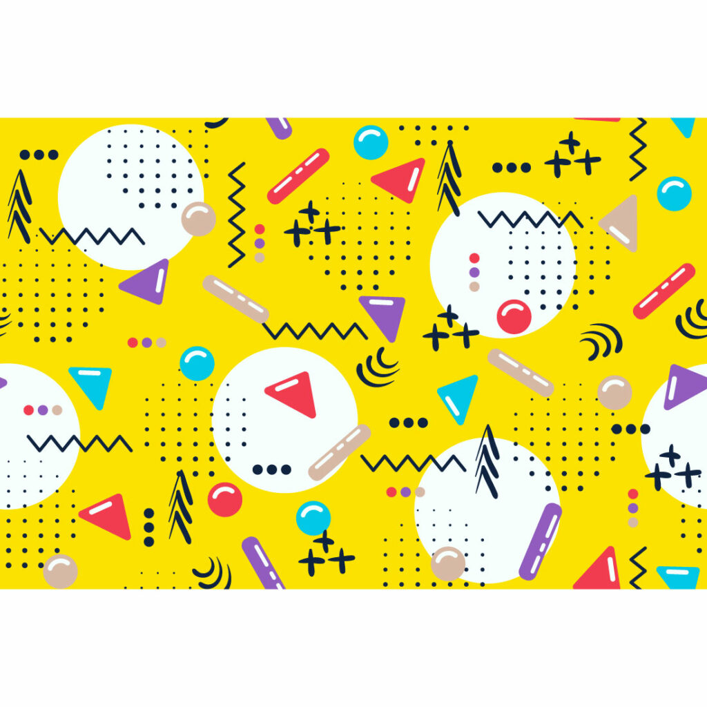 Memphis Pop Shapes Seamless Patterns - MasterBundles