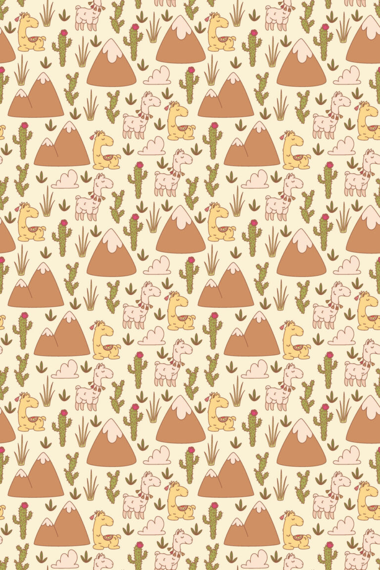 Kawaii Llamas Patterns - MasterBundles