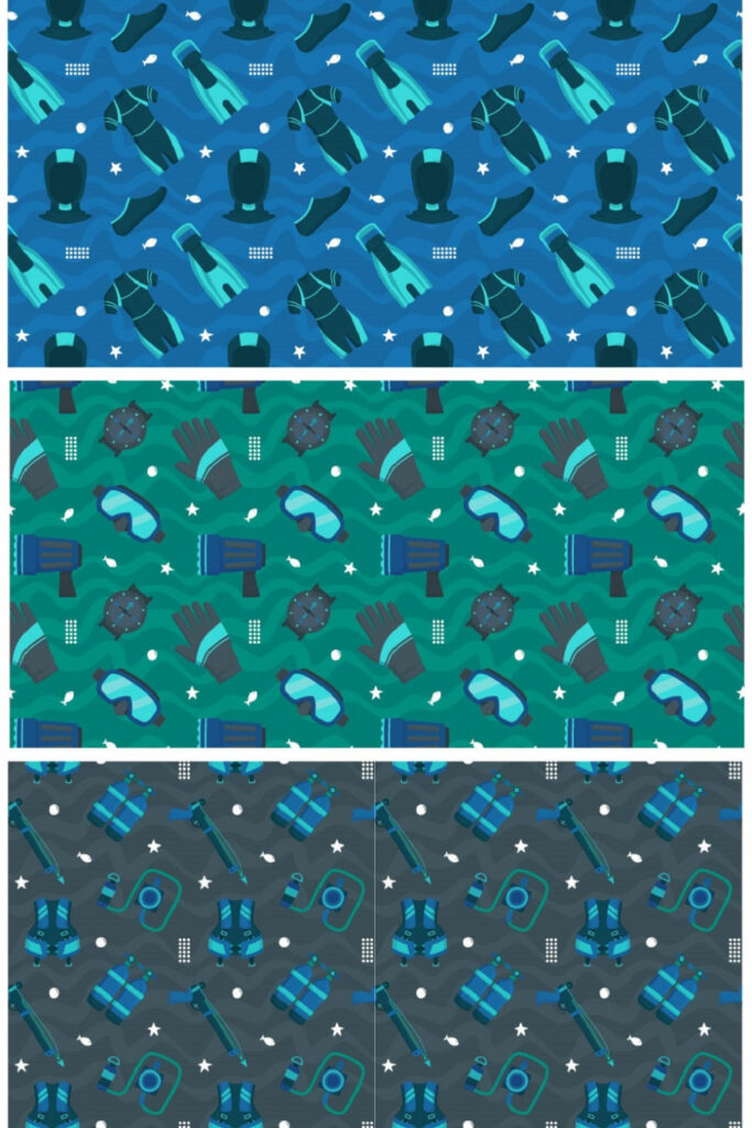 Diving Seamless Pattern - MasterBundles
