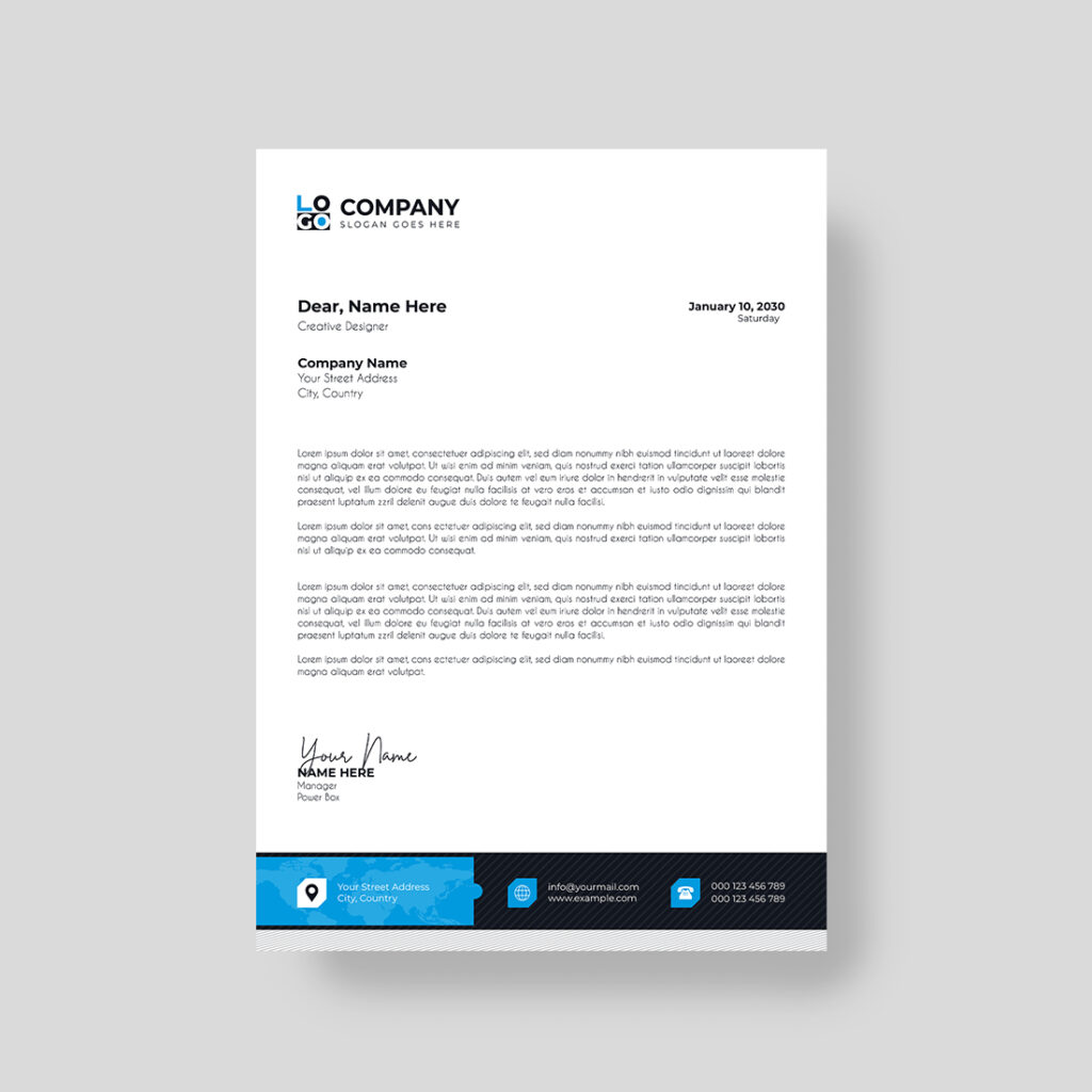 Professional letter head template. - MasterBundles