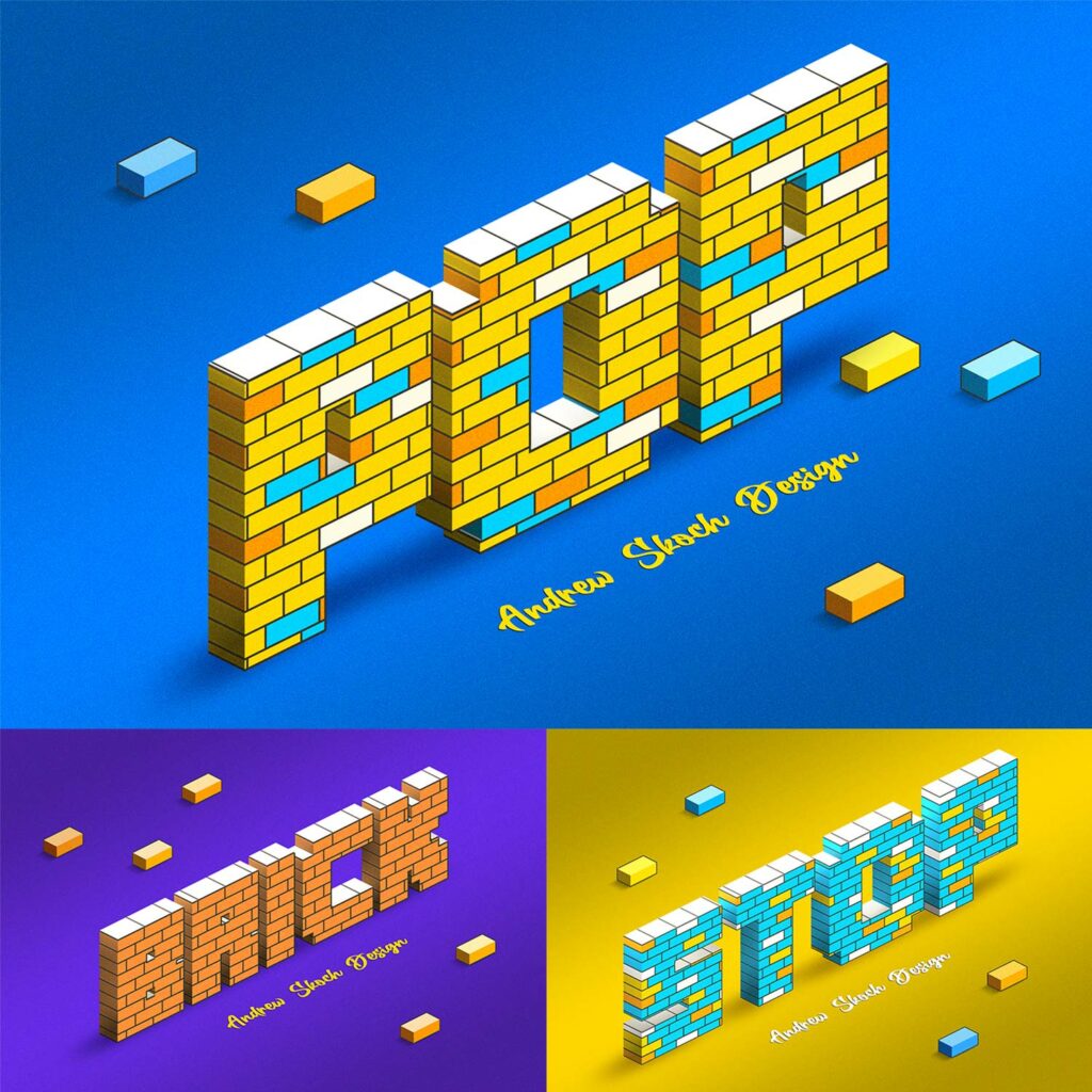 Bricks Text Effects - MasterBundles
