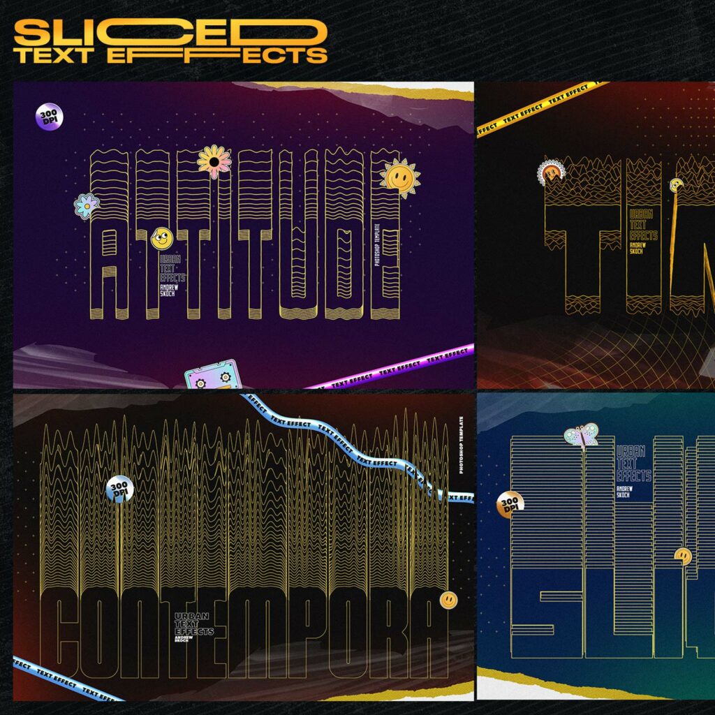 Sliced Text Effects - MasterBundles