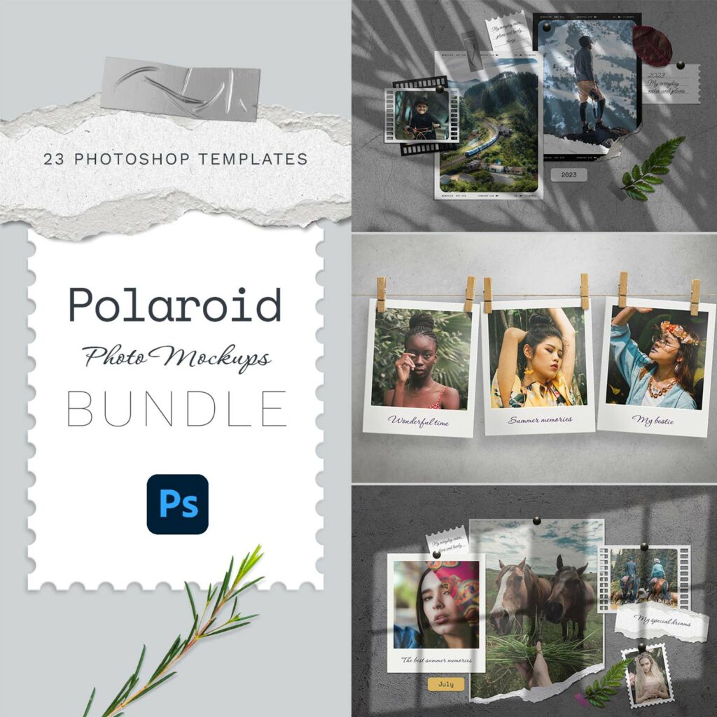 Polaroid Photo Templates Bundle - MasterBundles