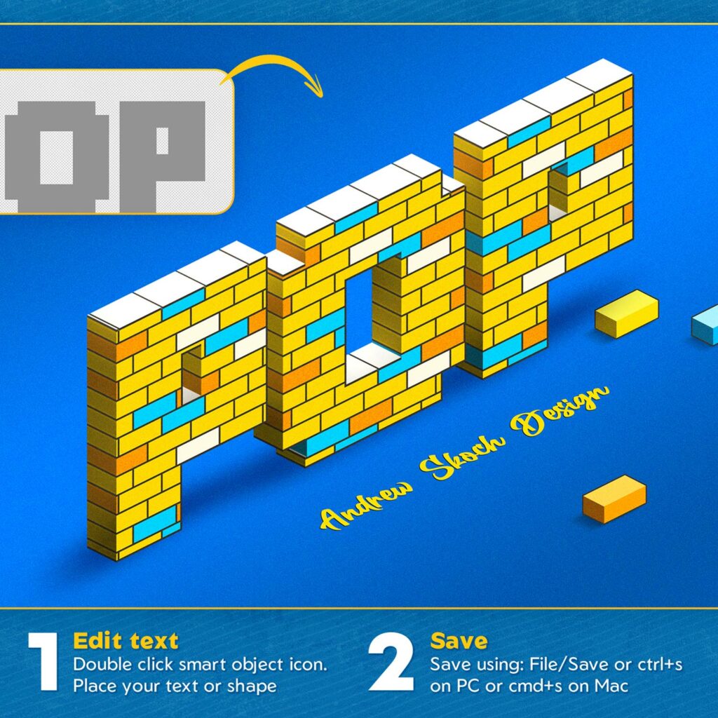 Bricks Text Effects - MasterBundles