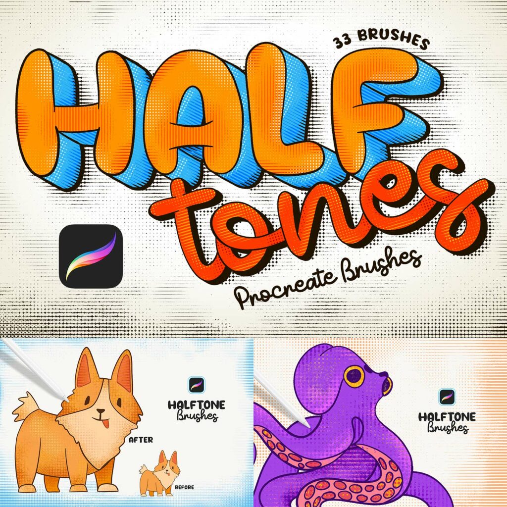 Halftone Procreate Brushes - MasterBundles