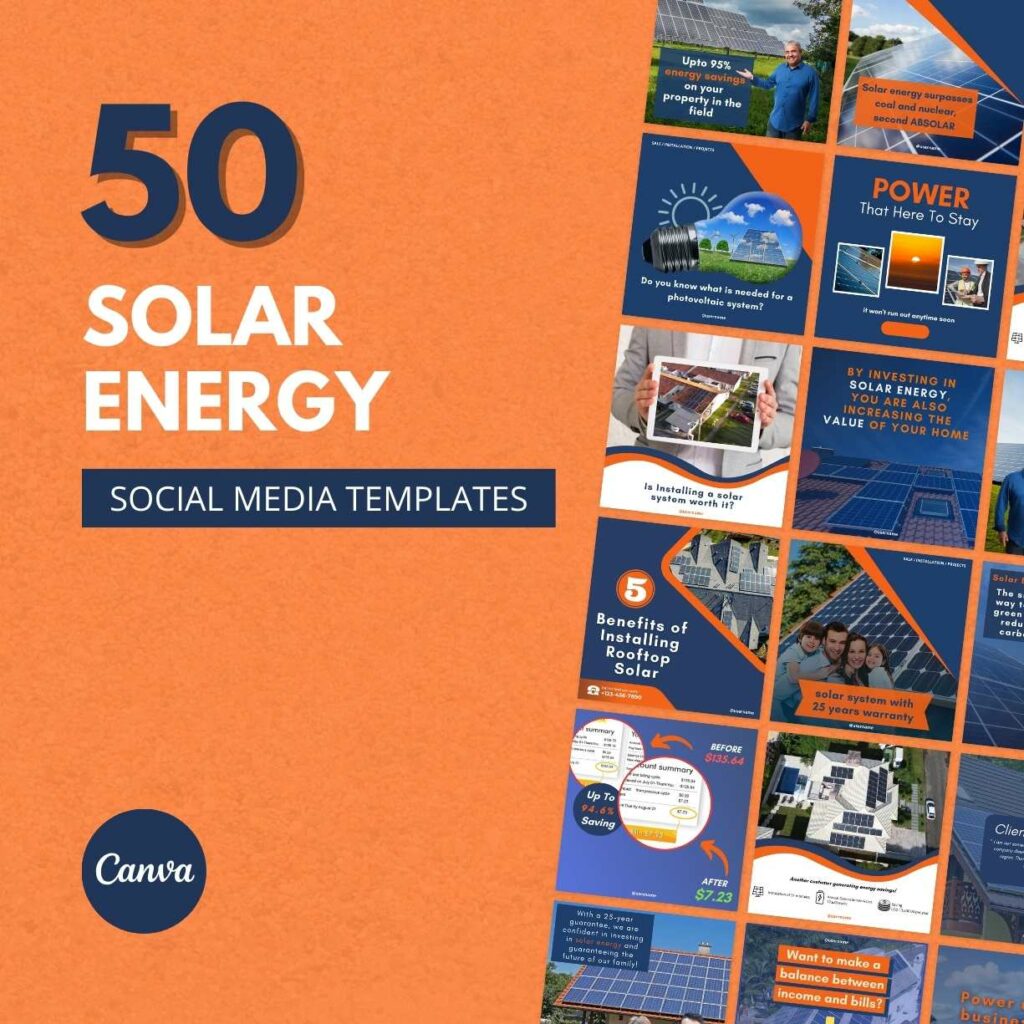 50 Solar Energy Canva Templates For Social Media - MasterBundles
