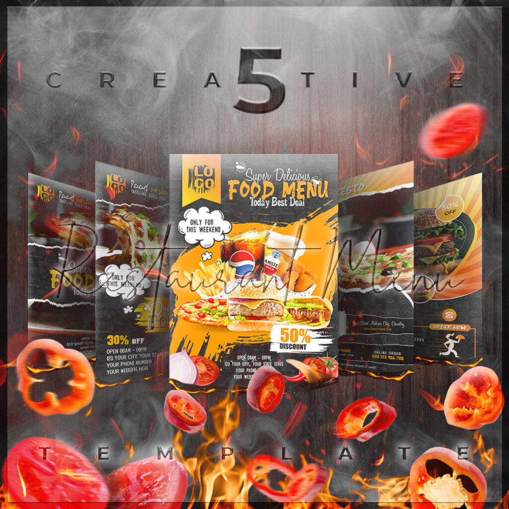 Professional restaurant food menu template. - MasterBundles