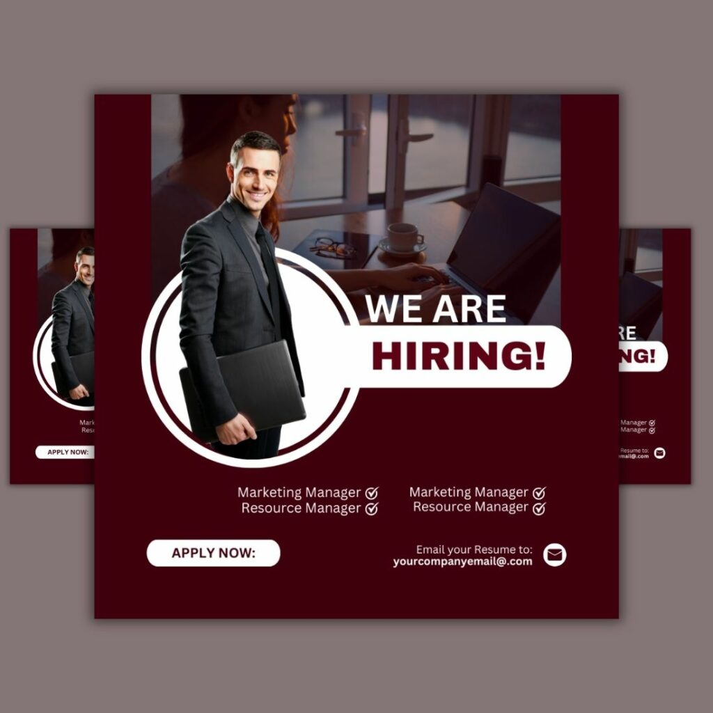 1 Instagram sized Canva Hiring Design Template Bundle -$4 - MasterBundles