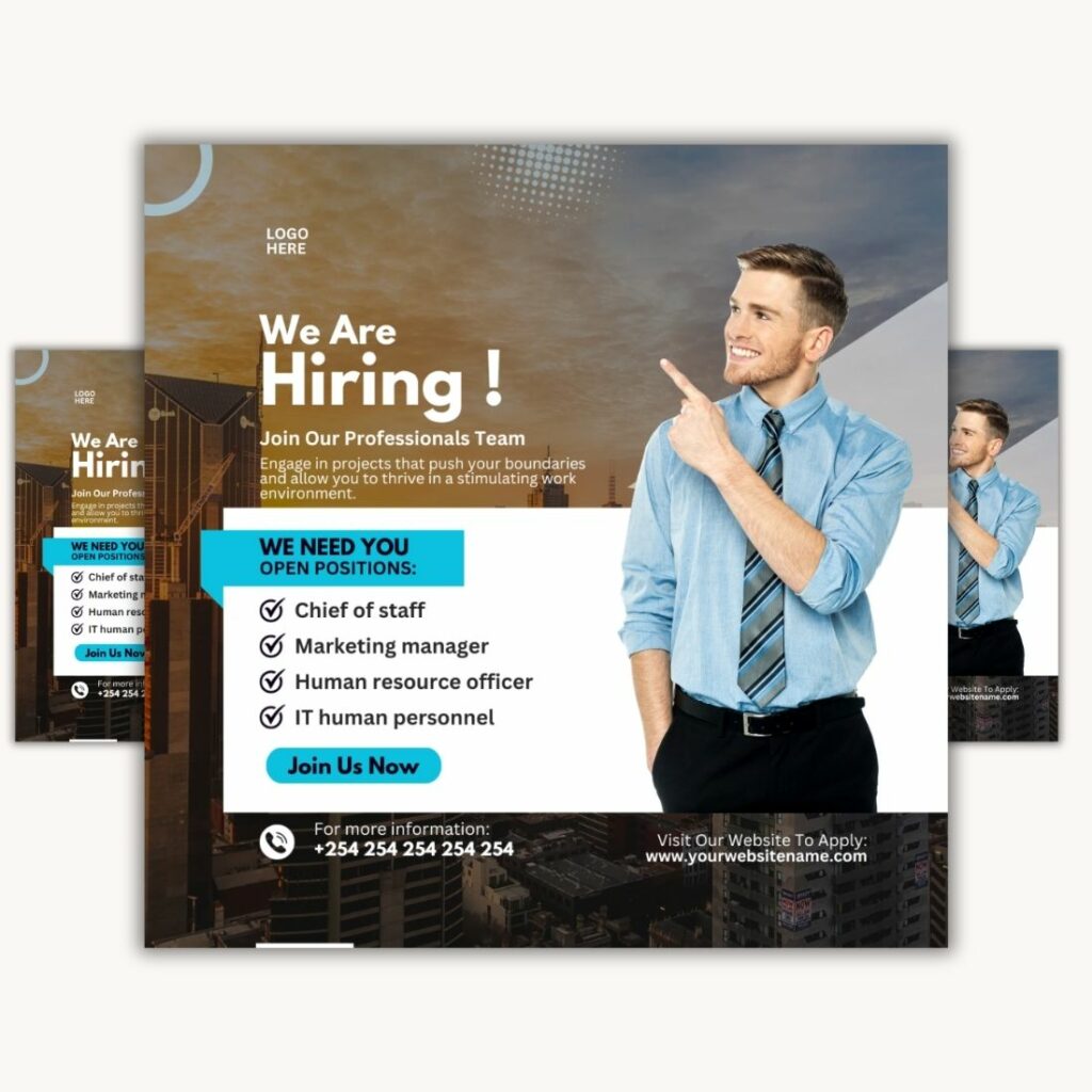 1 Instagram sized Canva Hiring Design Template Bundle - $4 - MasterBundles