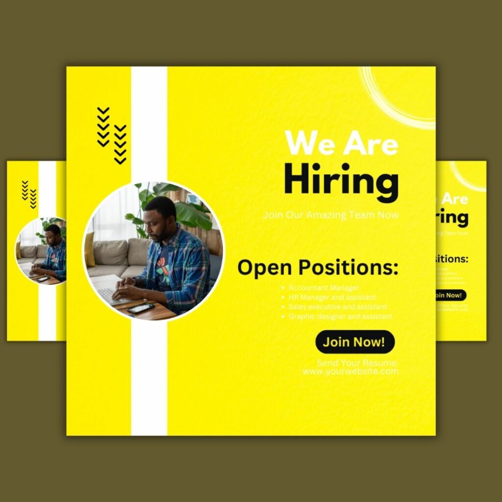 1 Instagram sized Canva Hiring Design Template Bundle - $4 - MasterBundles